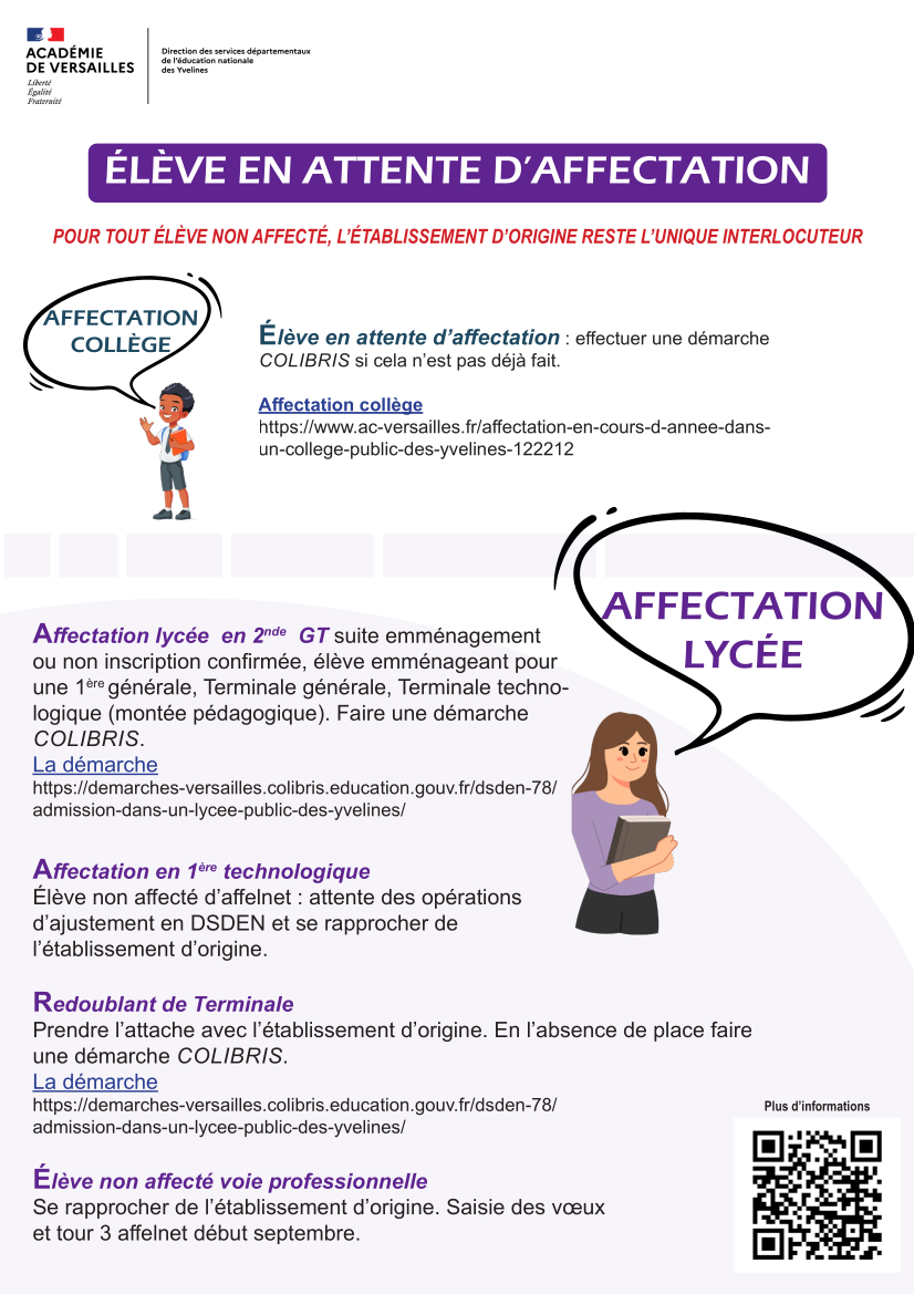 Affectation et inscription dans un lycée ou collège des Yvelines ...